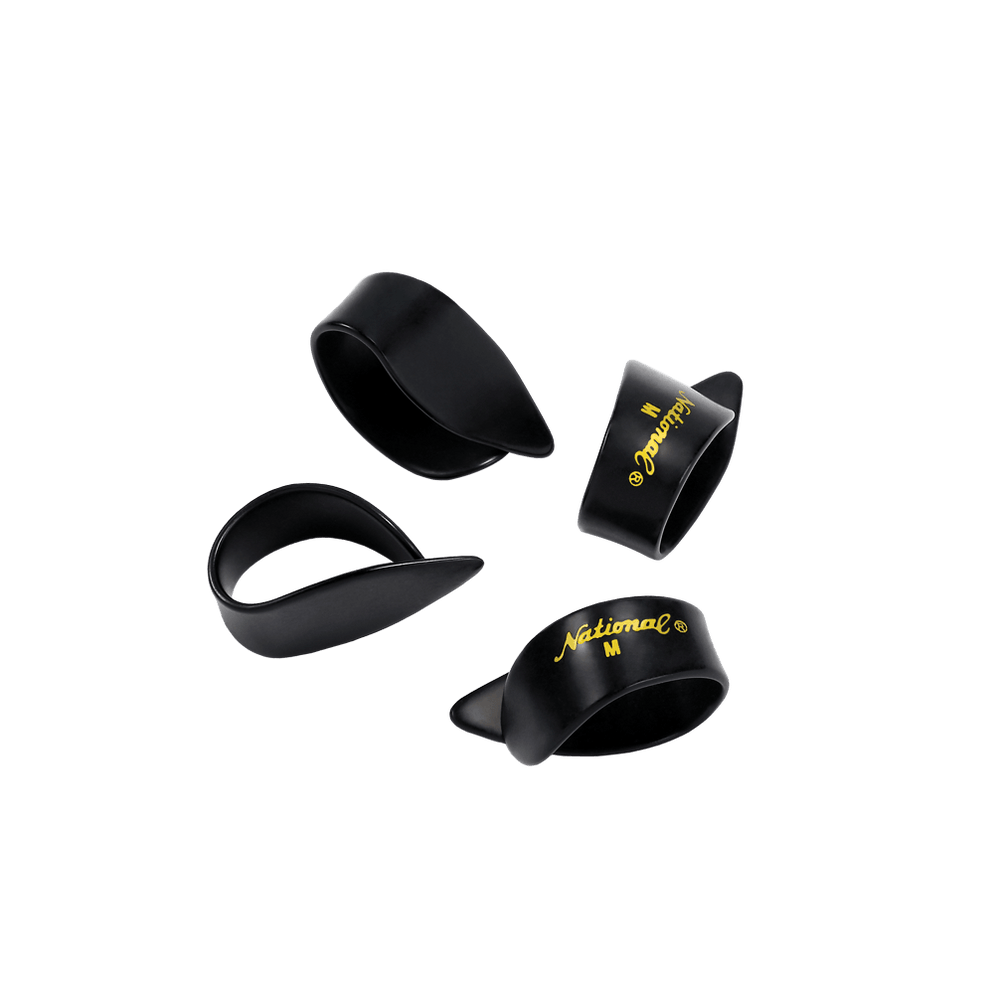 National Finger Picks Black Celluloid, Medium, 4 pack — Northern Lights Music