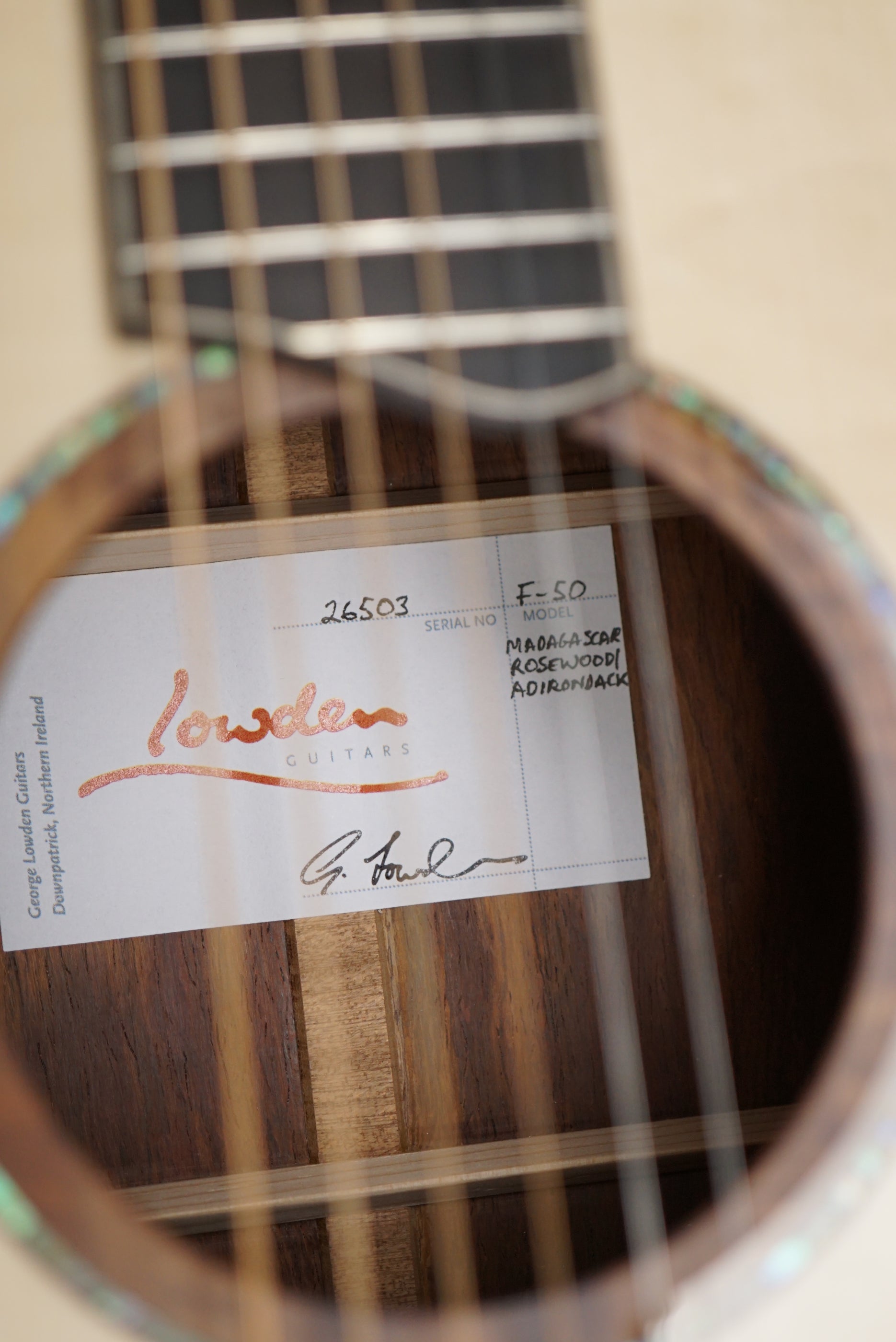 Lowden F50-MR-AD - Madagascar Rosewood - Adirondack Spruce — Northern ...